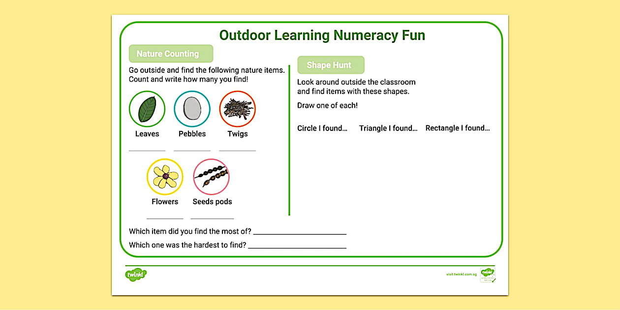Outdoor Learning Math Fun for Kindergarten (Teacher-Made)