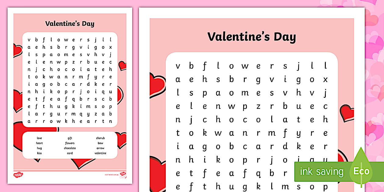 Valentine's Day Word Search | Primary Vocabulary Resource