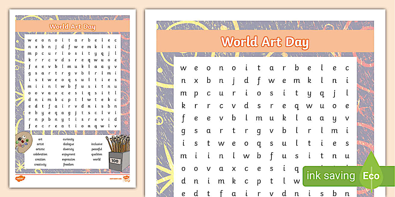 World Art Day Word Search (teacher made) - Twinkl