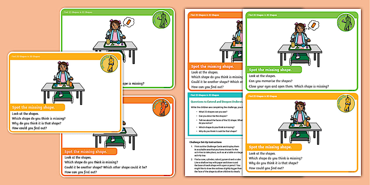 👉 Find 2D Shapes in 3D Shapes Challenges: Shape Detectives
