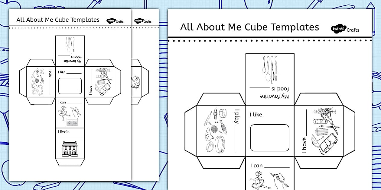 英語で自己紹介！サイコロを作る製作遊び All about Me Cube Craft, English with Japanese