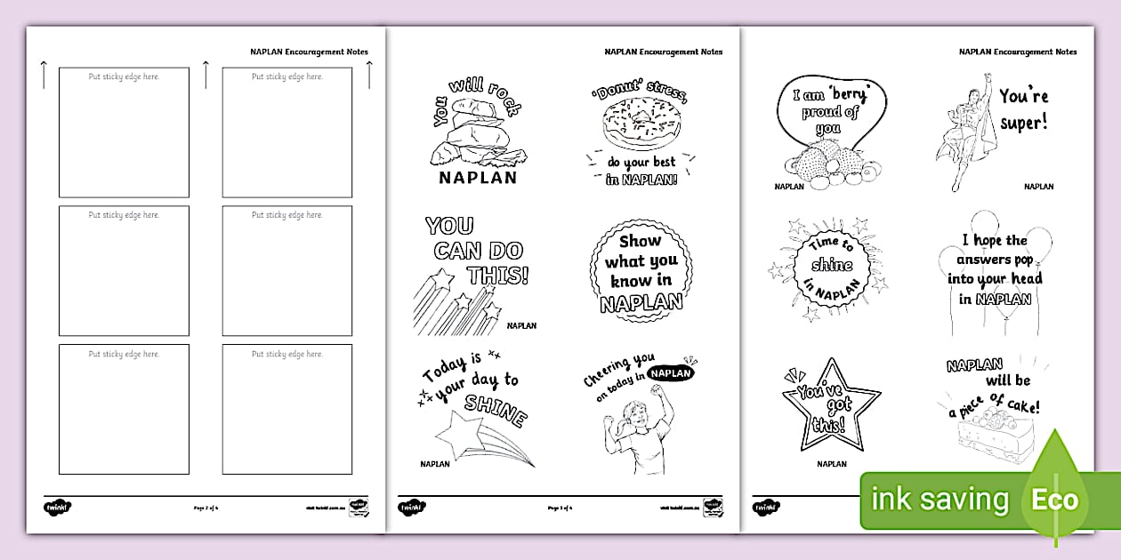 NAPLAN Encouragement Notes - Twinkl