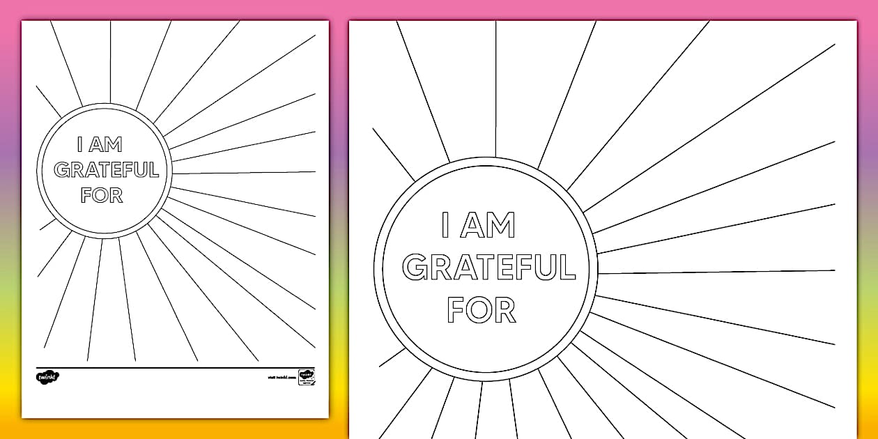 I Am Grateful Worksheet (teacher made) - Twinkl