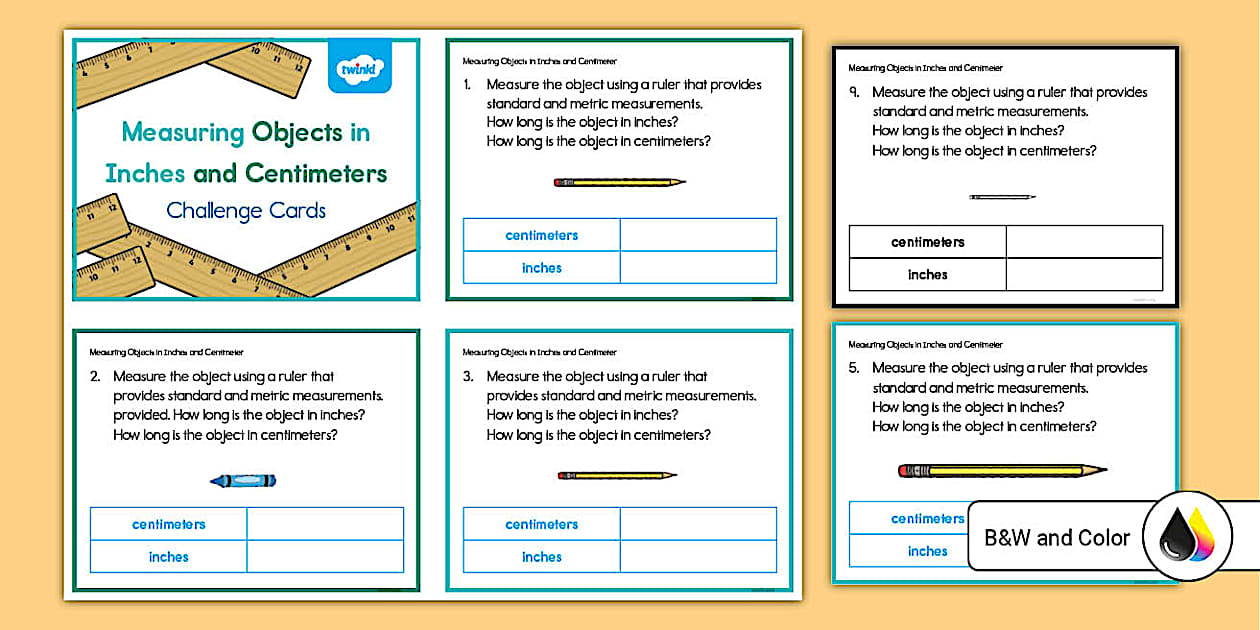 Measuring Objects in Inches and Centimeters Task Cards