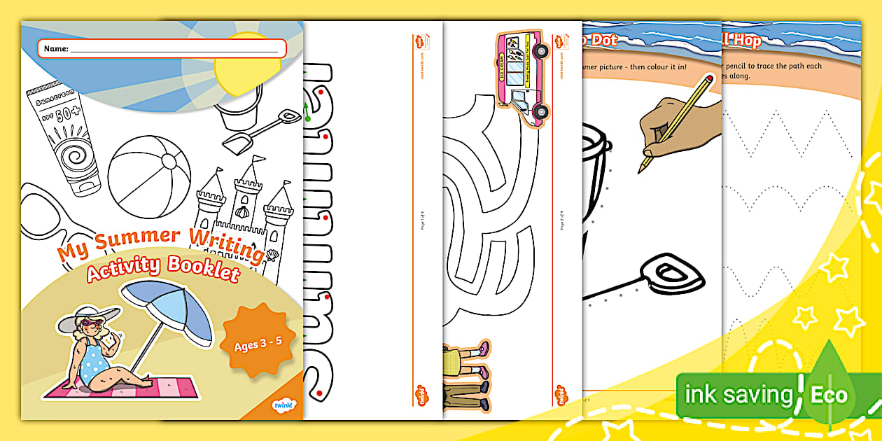 My Summer Writing Activity Booklet (Ages 3 - 5) - Twinkl