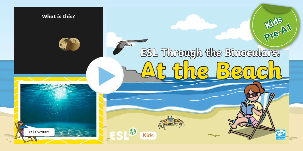 ESL Binoculars Game: At the Beach (teacher made) - Twinkl