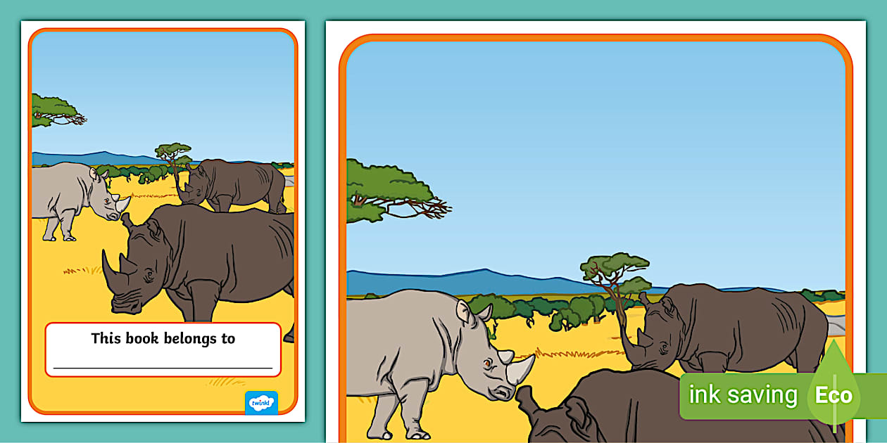 Free Twinkl Rhino Book Cover for Children: Download now!