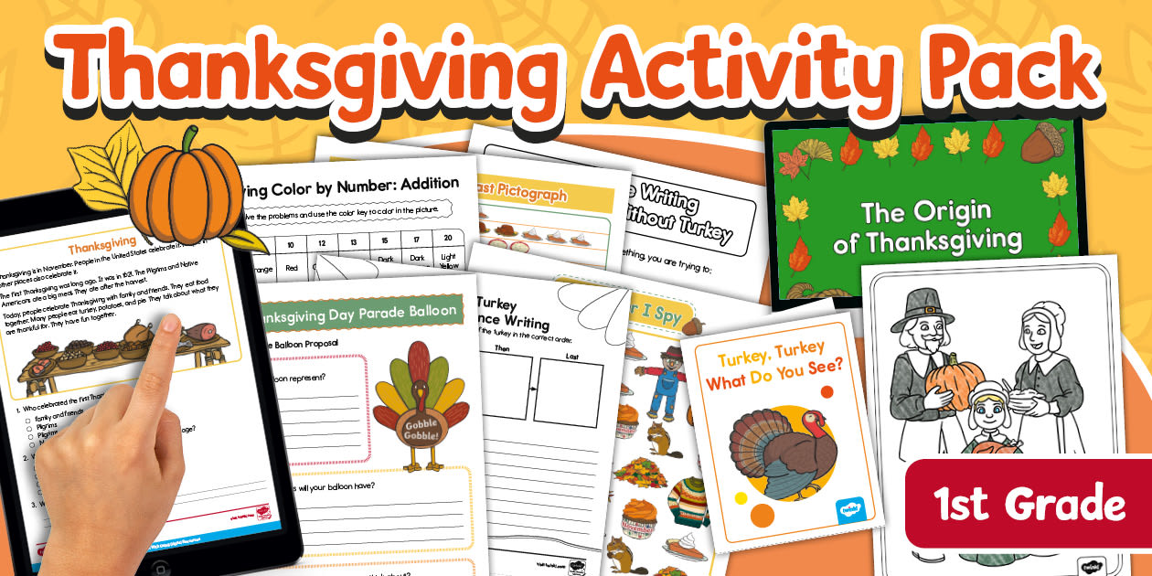 First Grade Thanksgiving Activity Pack (teacher made)
