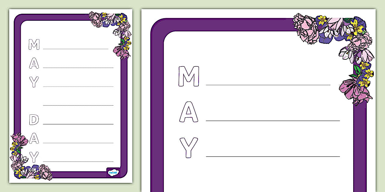 May Day Acrostic Poem Template (teacher made) - Twinkl