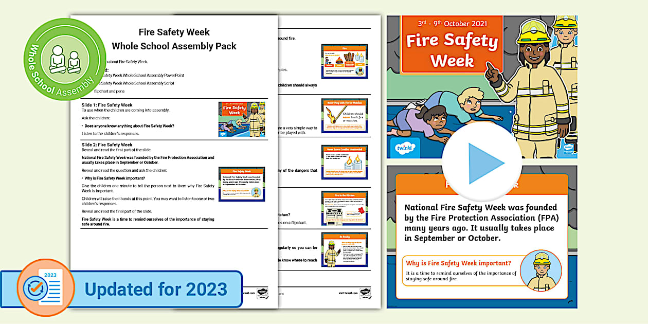 Whole School Fire Safety Week Assembly Pack - Twinkl