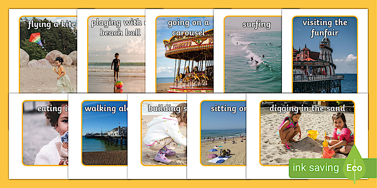 Seaside Activities Display Photos (teacher made) - Twinkl