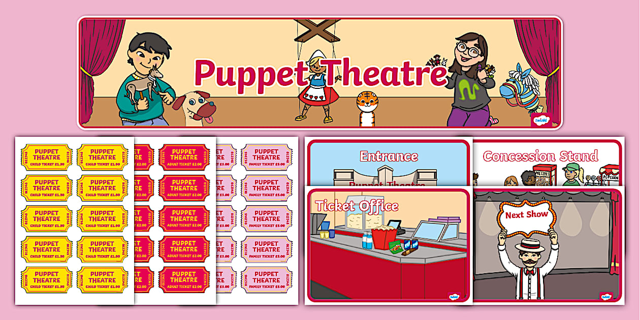 Editable Puppet Theatre Role Play Pack (professor feito)