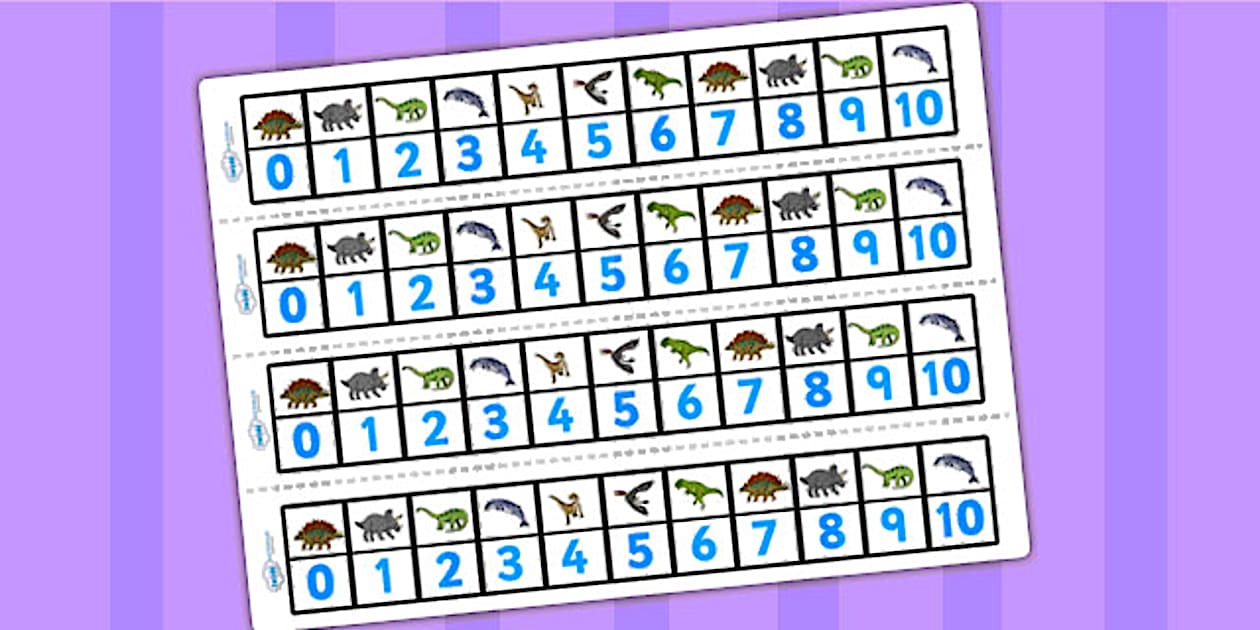 Realistic Dinosaurs Number Track 0 10 (teacher made)