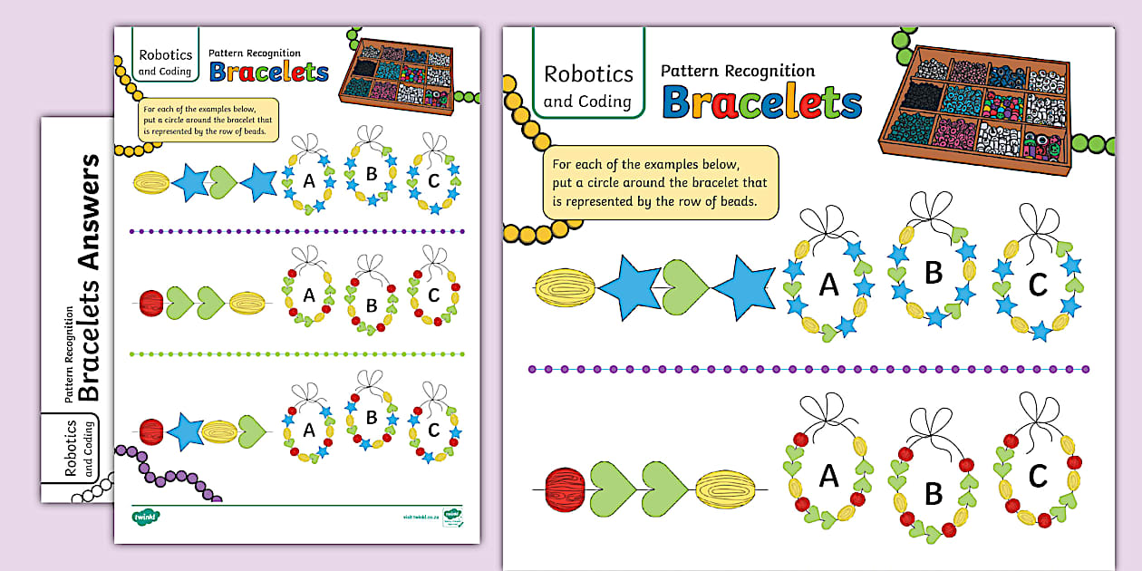 Robotics and Coding Pattern Recognition Bracelets - Twinkl