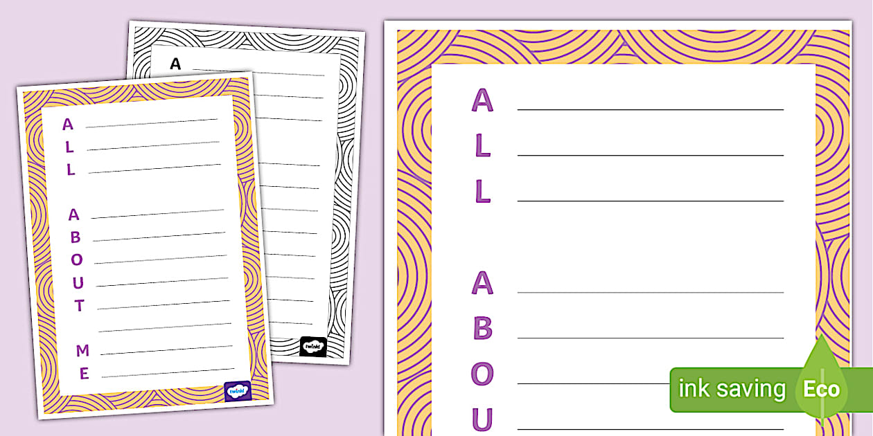 All About Me Acrostic Poem Template (Teacher-Made) - Twinkl