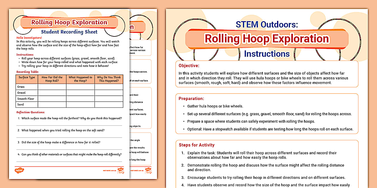 STEM Outdoors: Rolling Hoop Exploration - Twinkl