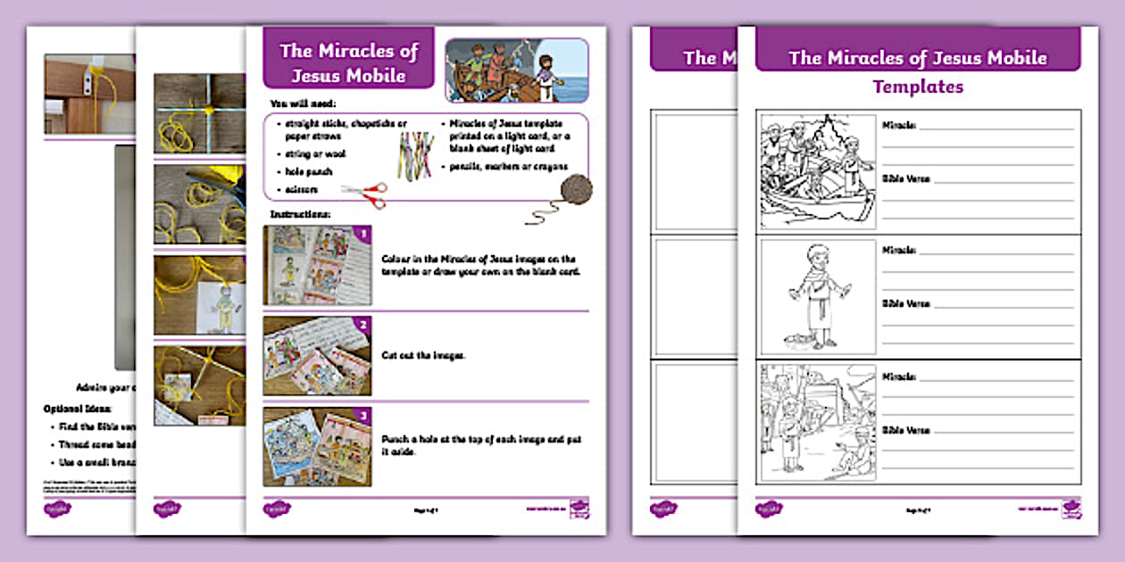The Miracles of Jesus Mobile Craft (teacher made) - Twinkl