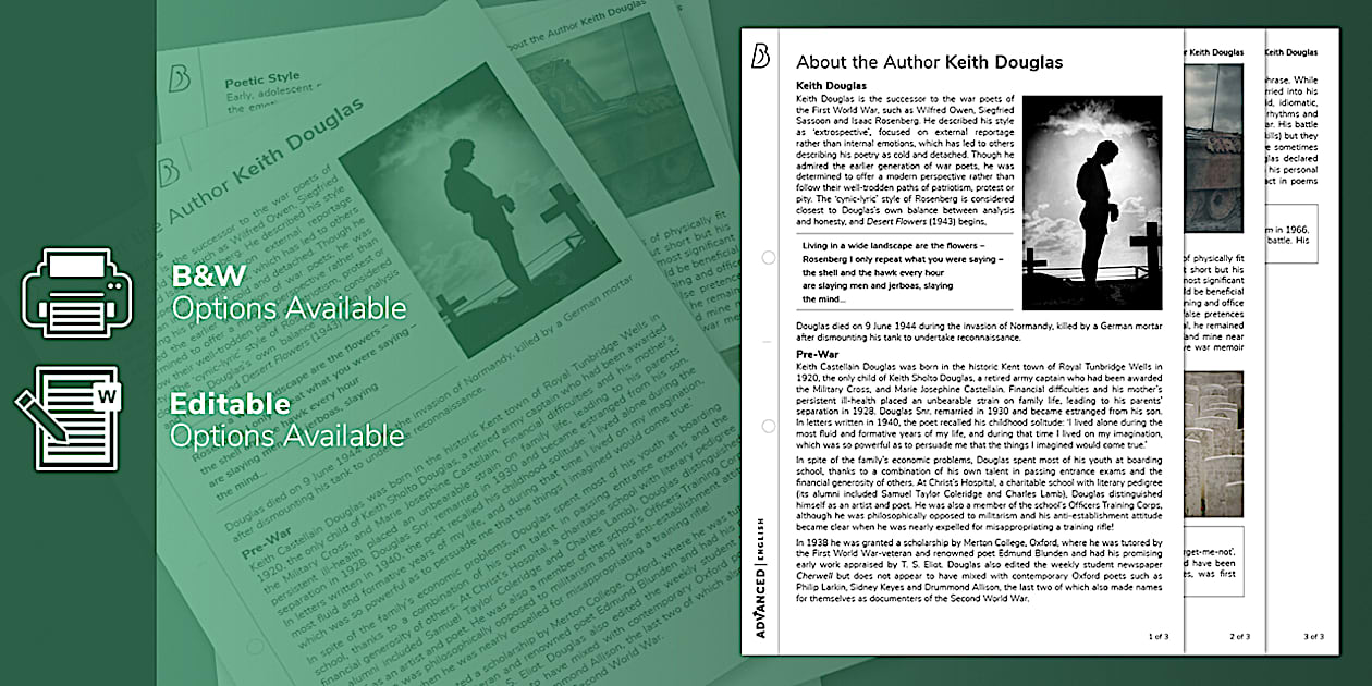 Keith Douglas | About the Author AS Level Poetry | Beyond