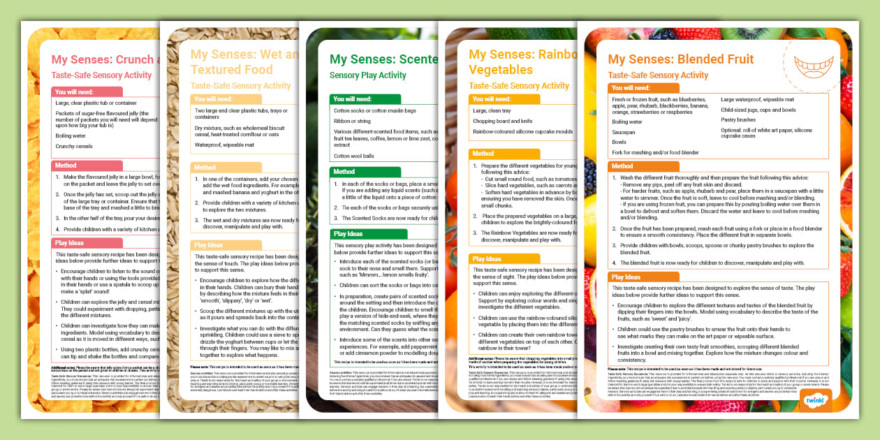 Messy Play - Taste-Safe Sensory Recipe Activities - Twinkl