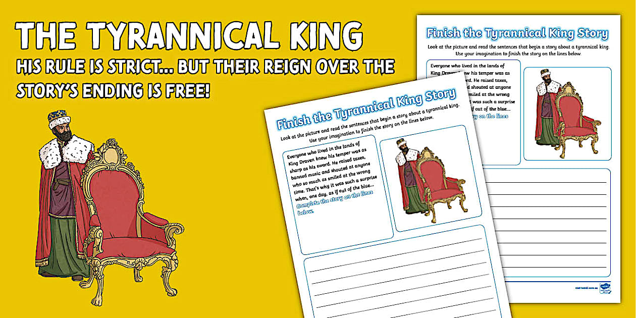Finish the Tyrannical King Story Worksheet