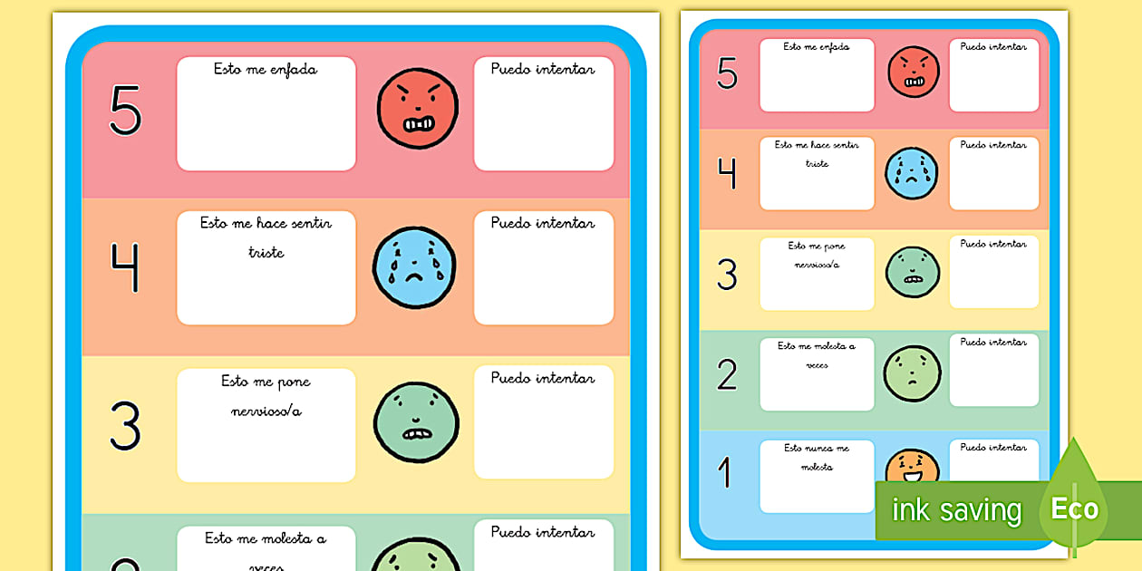 Póster DIN A4: Tabla de estrategias - Identificación de emociones