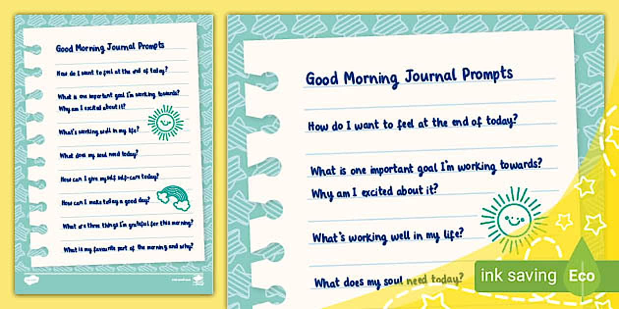 Good Morning Journal Prompts (teacher made) - Twinkl