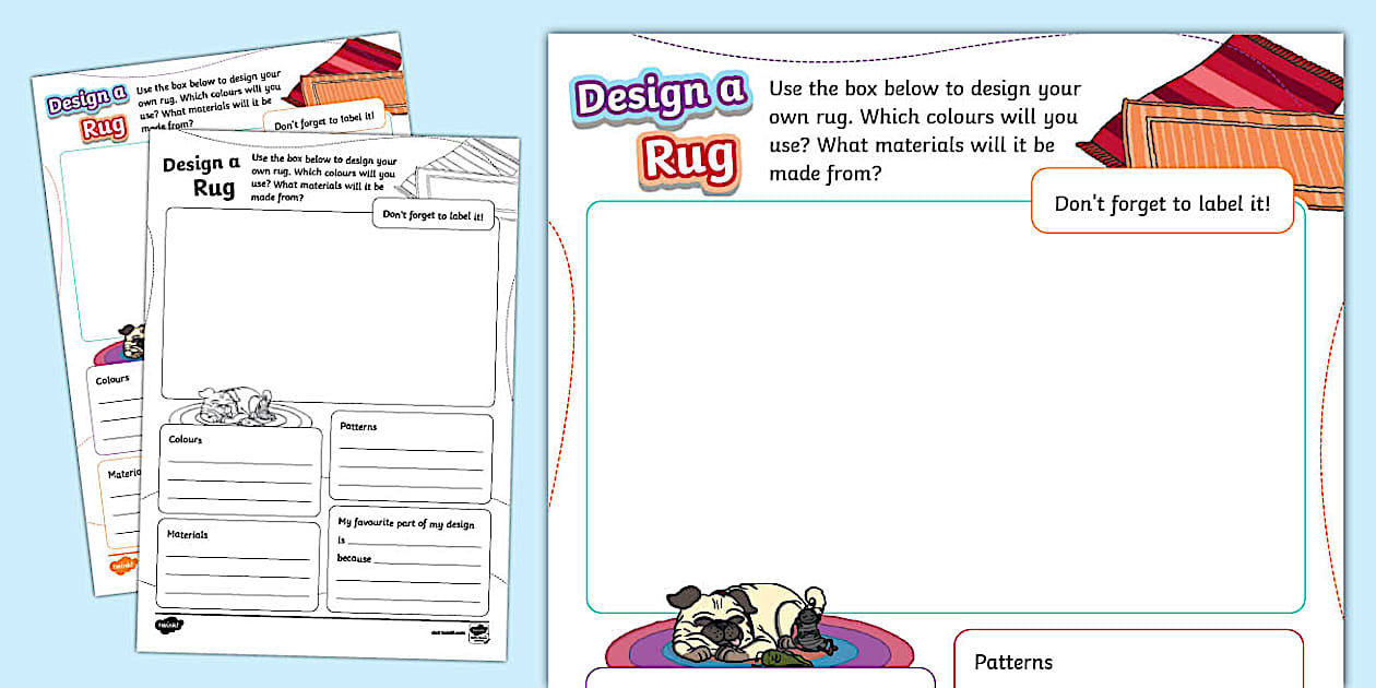 Design a Rug Worksheet (Hecho por educadores) - Twinkl