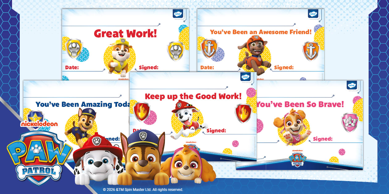 PAW Patrol Certificate for Kids | Paramount | Twinkl