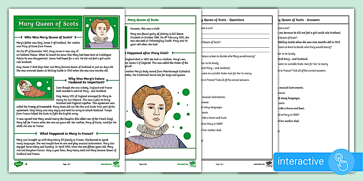 Interactive Mary Queen of Scots Activity | Twinkl - Twinkl