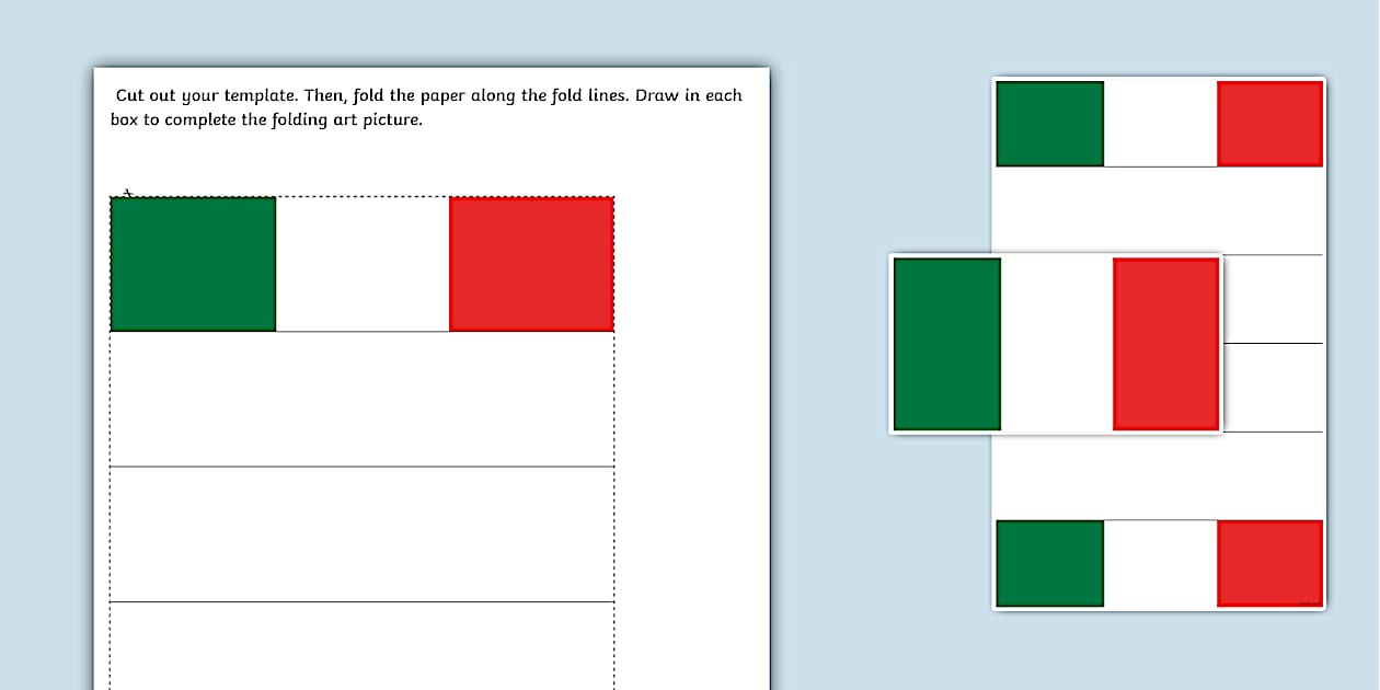 Italy Flag Folding Art Template