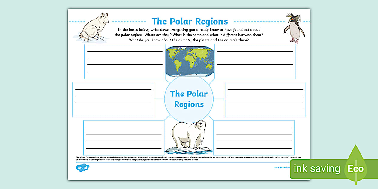 The Polar Regions Mind Map,The Polar Regions - Twinkl