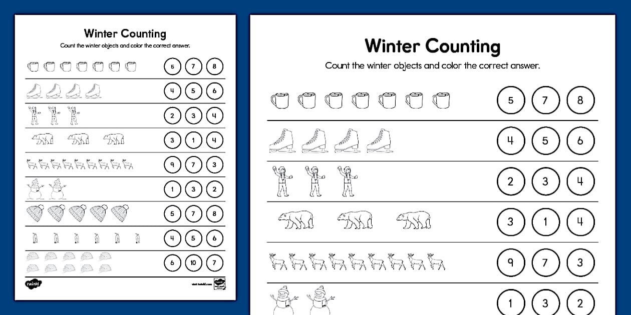 Winter Counting Worksheet | Math Resource | Twinkl USA
