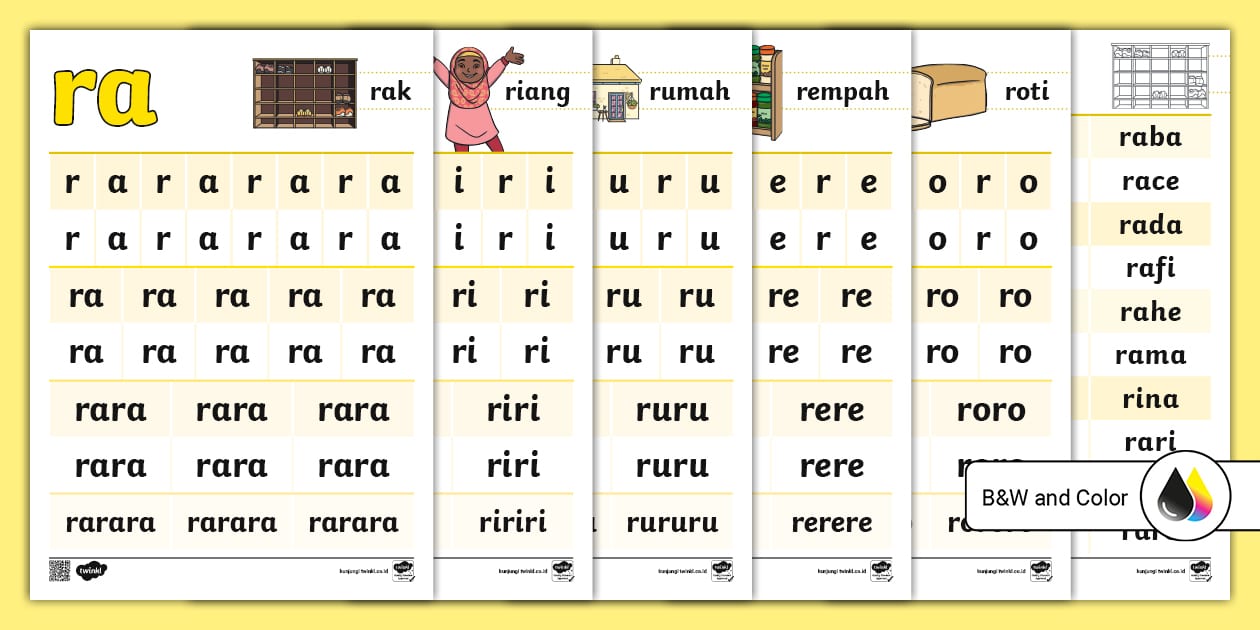 Booklet Keterampilan Membaca ra, ri, ru, re, ro - Twinkl