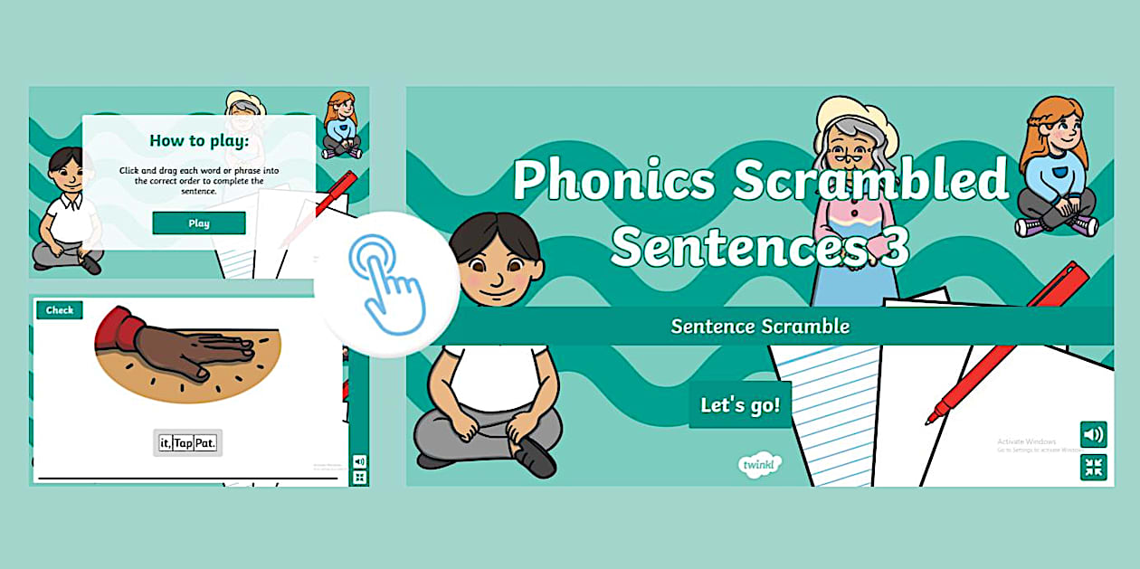 Set 2 Phonics Scrambled Sentences to support Phonics Plus 3