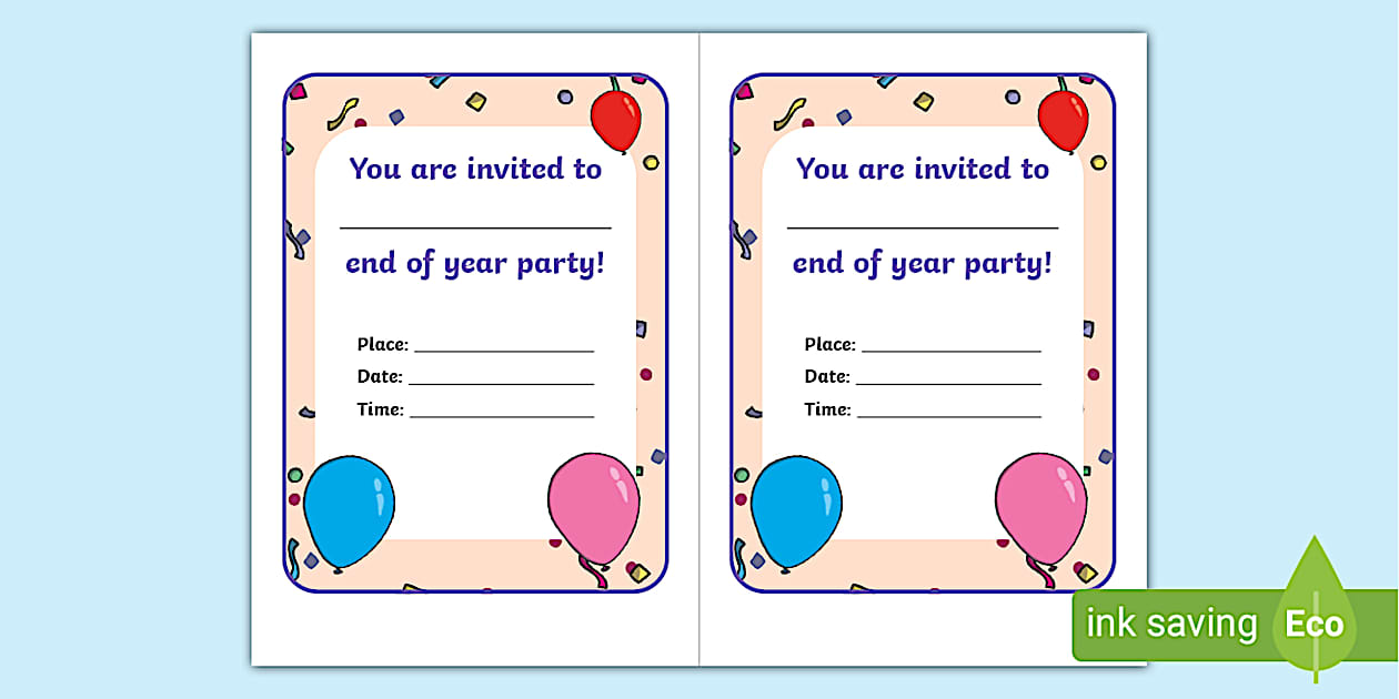 Early Years End of Year Celebration Parents Invitations