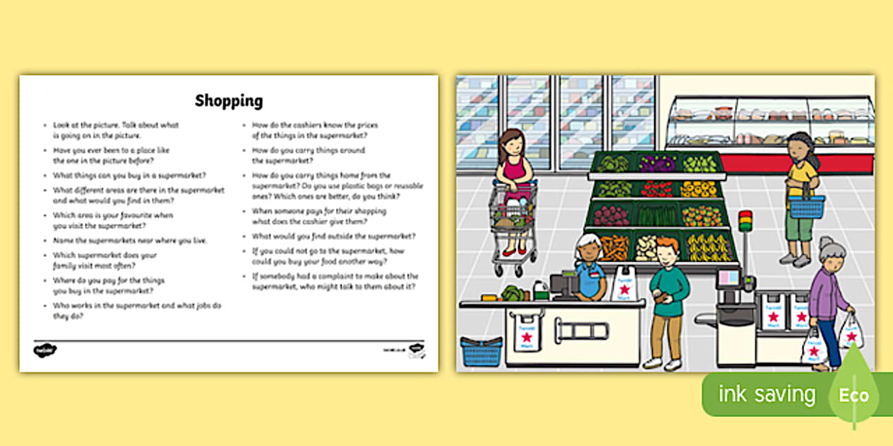 Shopping Oral Language Worksheet / Worksheet-Irish, worksheet