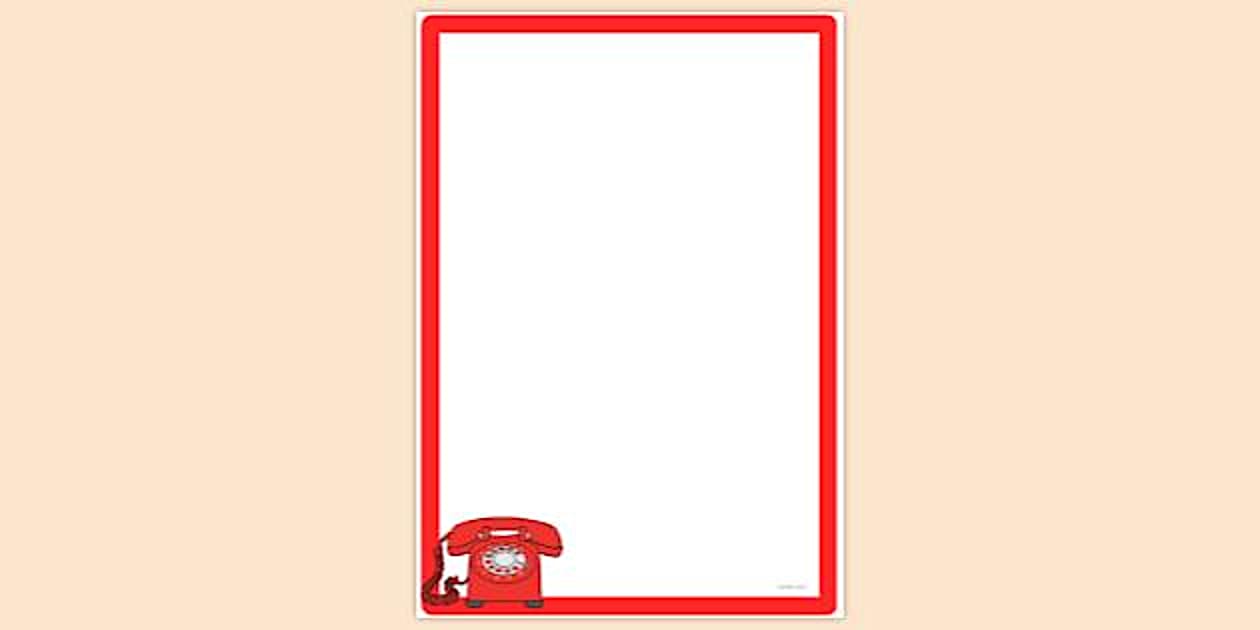 Simple Blank Page Border Telephone | Page Borders | Twinkl