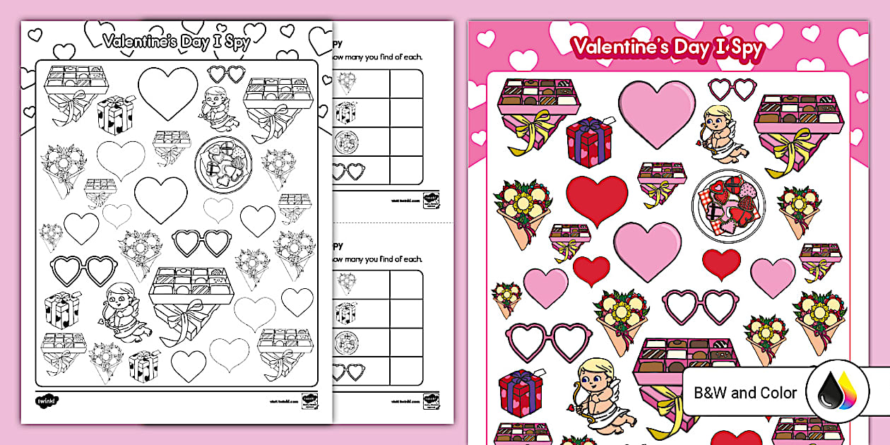 Valentine's Day I Spy Activity (Teacher-Made) - Twinkl