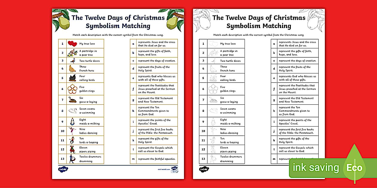 Engaging 12 Days of Christmas Worksheet | Twinkl USA