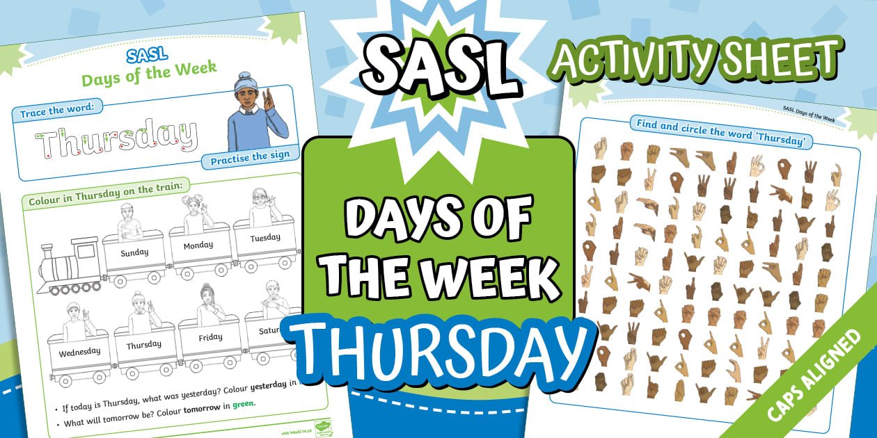 FP - SASL - Days of the Week - Thursday - Activity Sheet