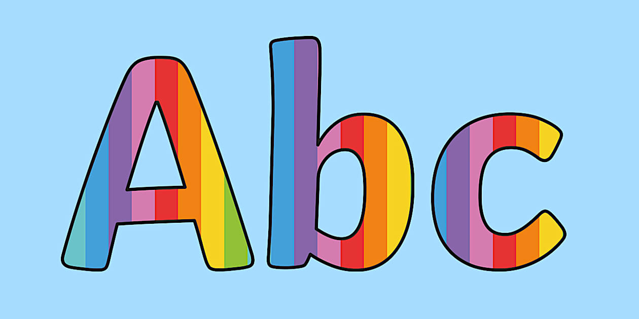 Multi coloured Stripe Themed Size Editable Display Lettering