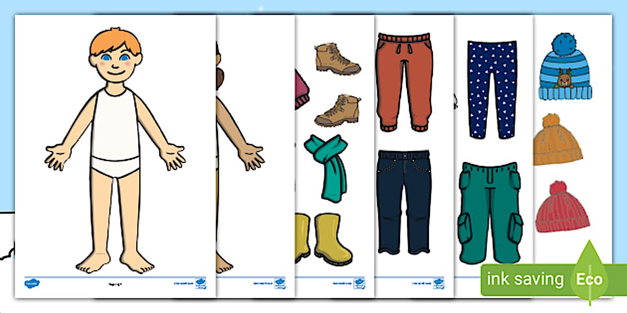 Winter Clothes Cutting Skills Activity (teacher made)