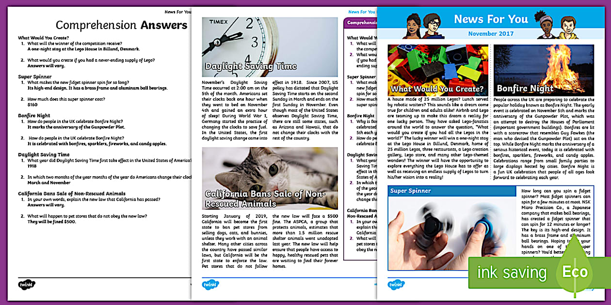 November 2017 News For You (teacher made) - Twinkl