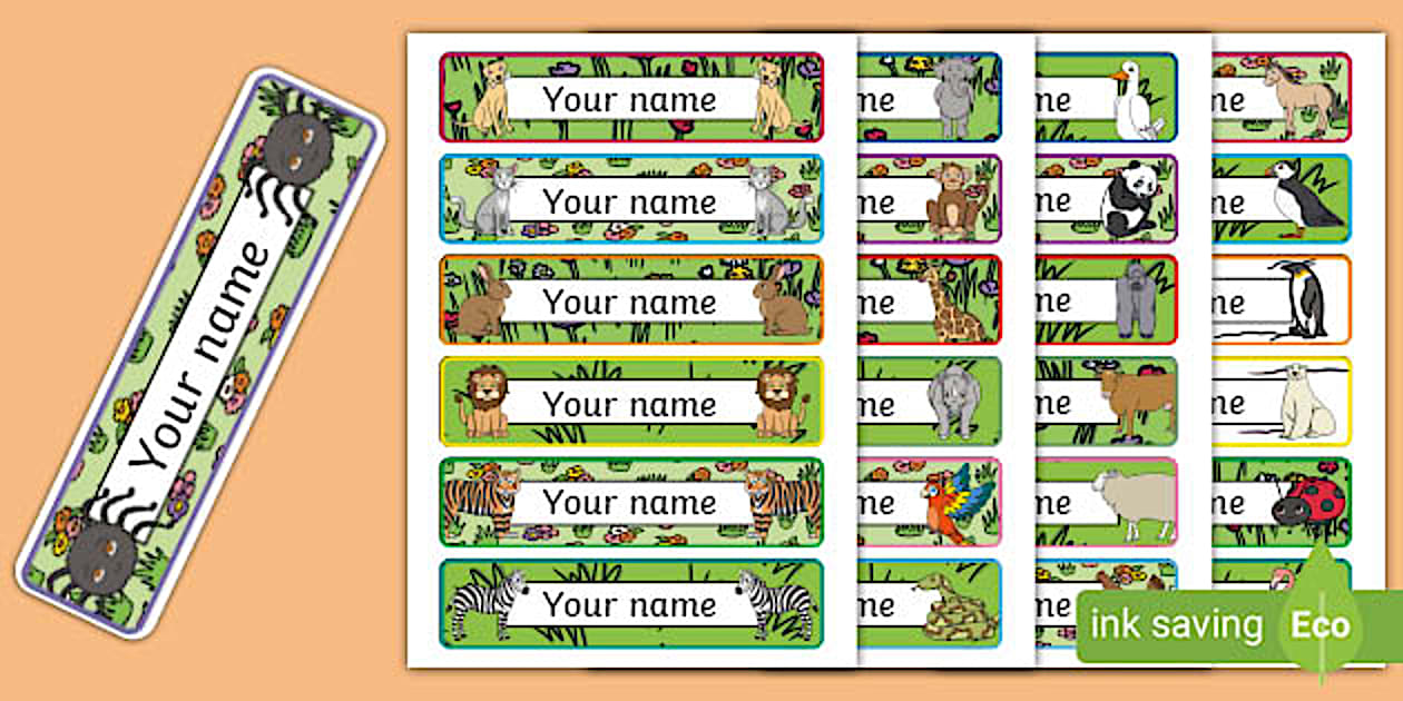 Editable Animal Labels for Classroom Trays and Drawers