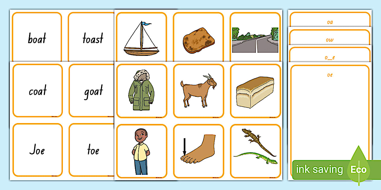 'oa' Sound Family Word Sorting Activity Pack - Twinkl