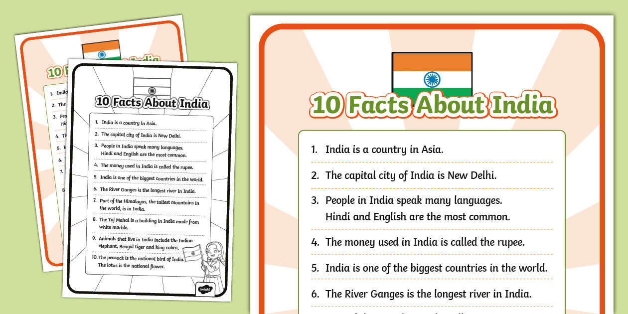 10 Facts About India Display Poster - Twinkl