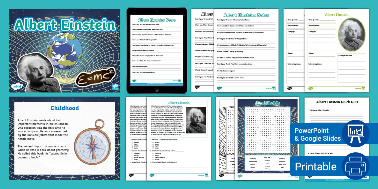 Fourth Grade Albert Einstein Lesson Pack (teacher made)