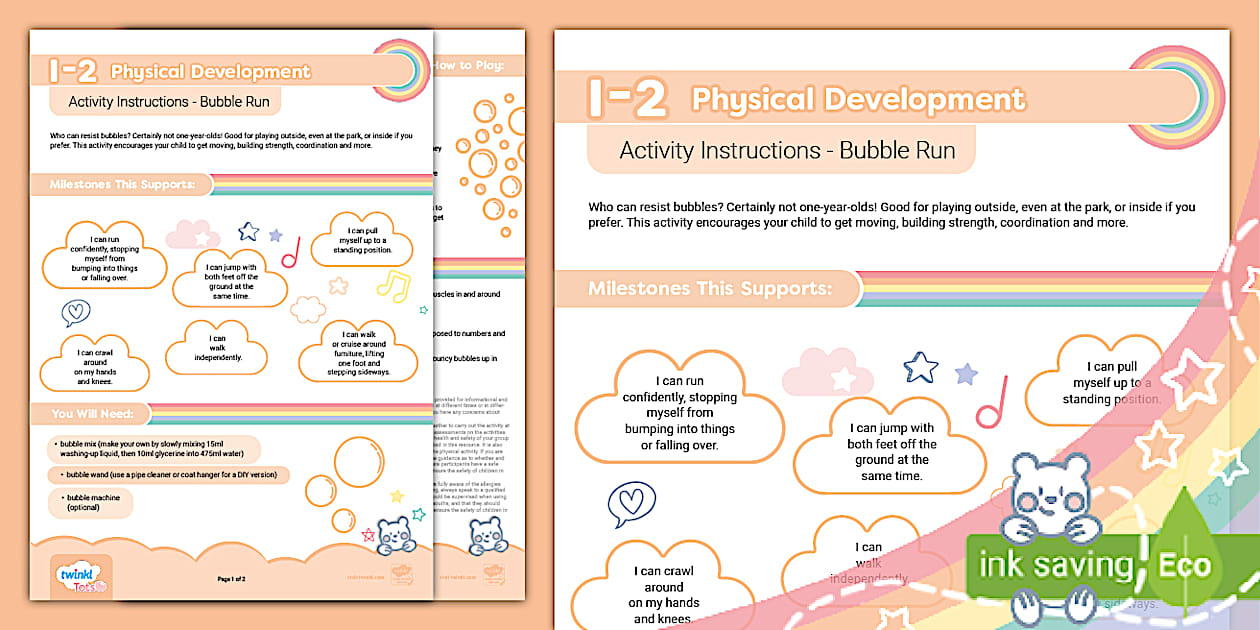 1-2 Physical Development - Bubble Run (teacher made)