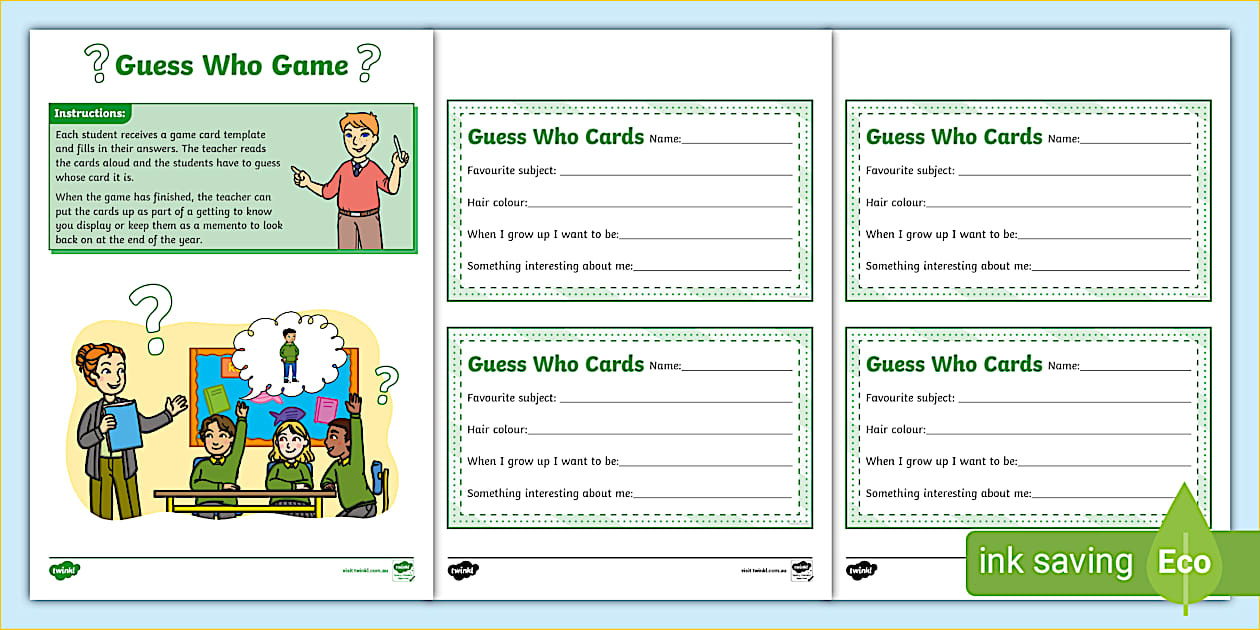 Guess Who Game (teacher made) - Twinkl