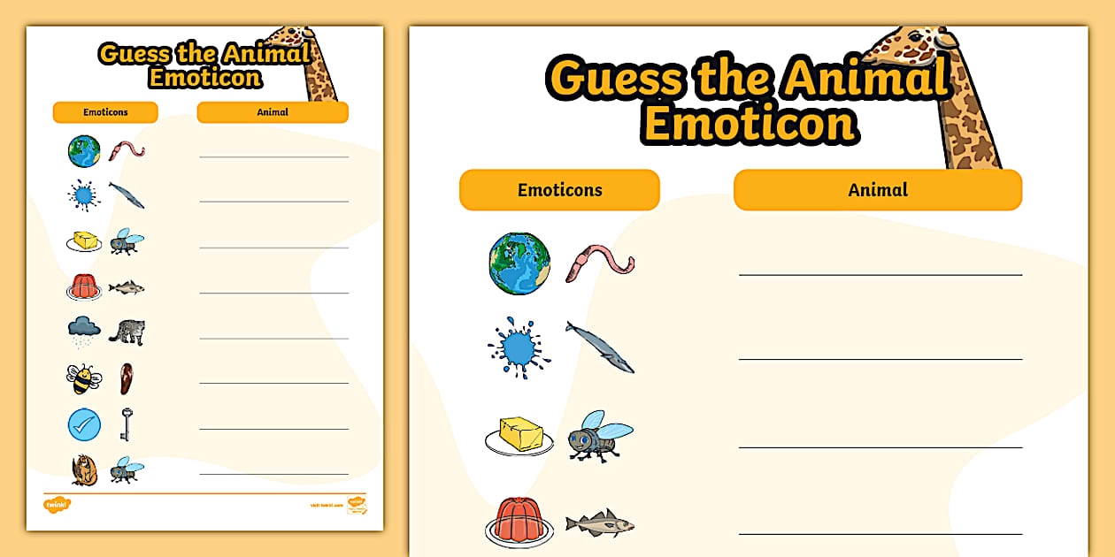 Guess the Animal Emoticon Game (teacher made) - Twinkl